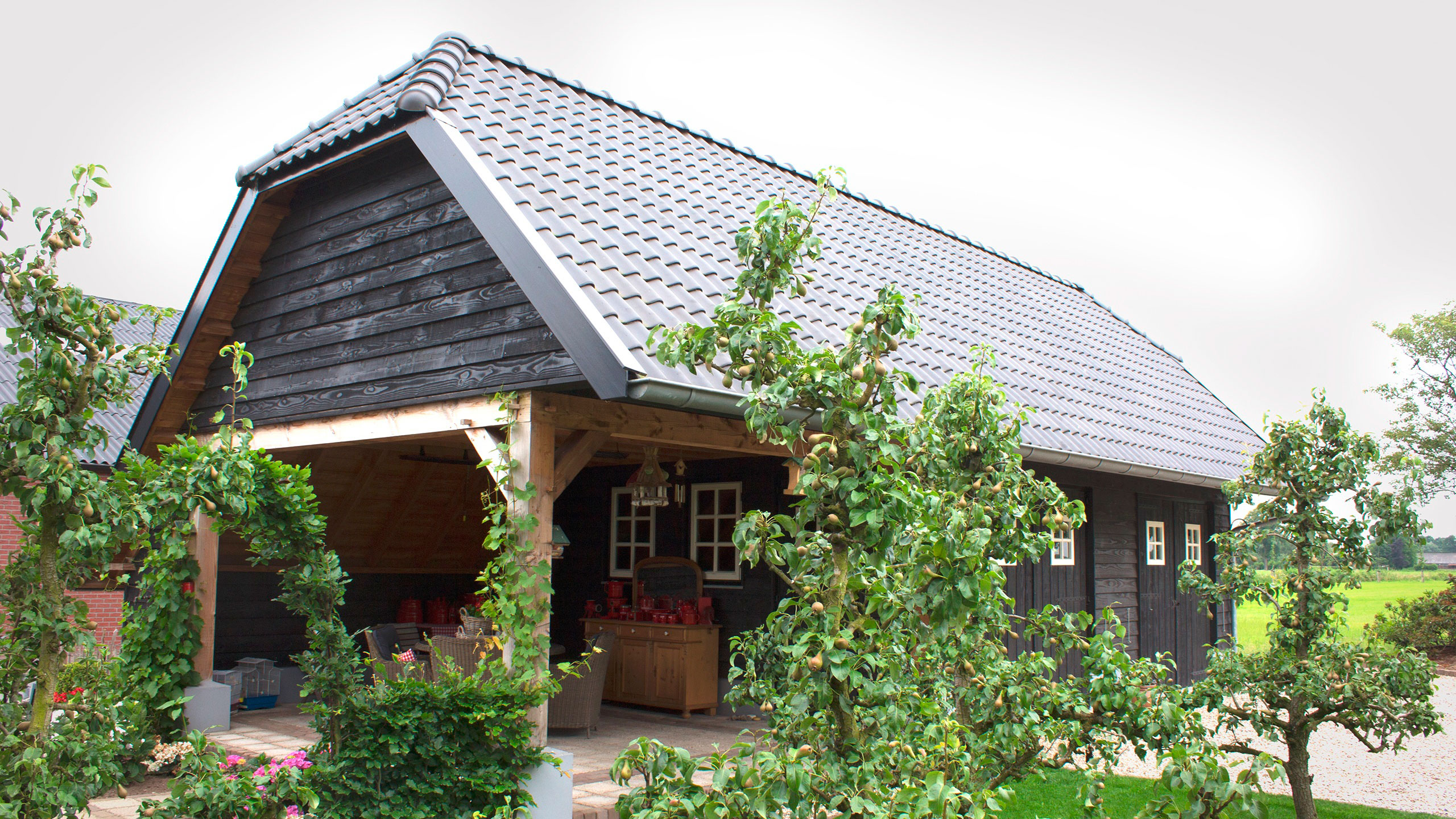 Scheune mit überdachter Terrasse, Lunteren | Bronkhorst Gartenhaus